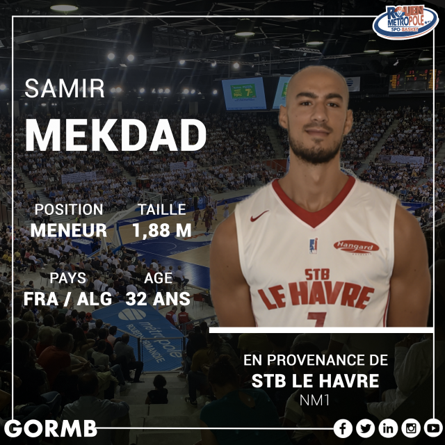 Samir Mekdad rejoint le RMB ! – Rouen Métropole Basket